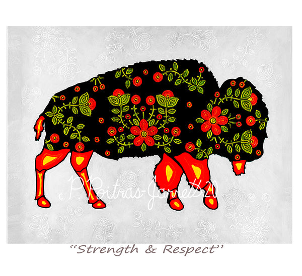 Buffalo - Strength & Respect The Buffalo Prints - Metis Spirit Art & Design